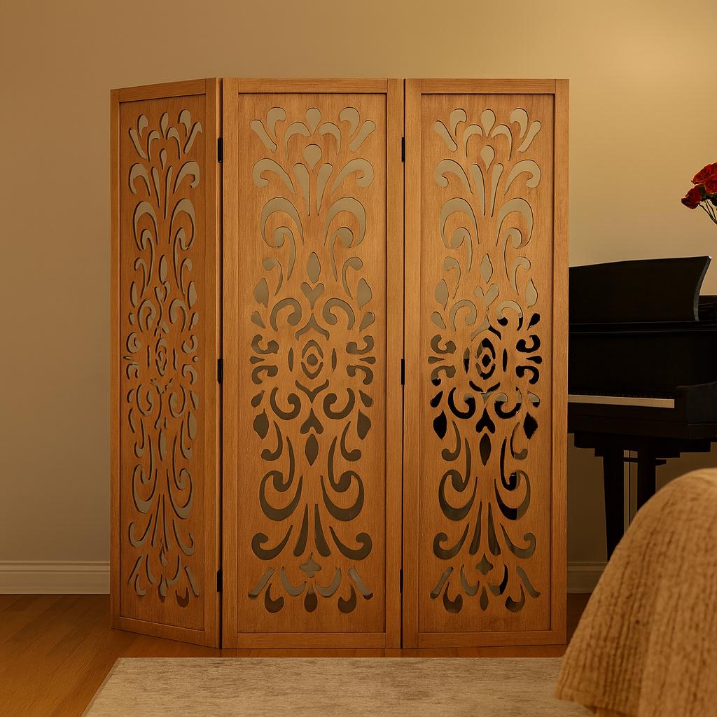 Room Divider Folding Wood Classical Carved Partition Screen for Home ...