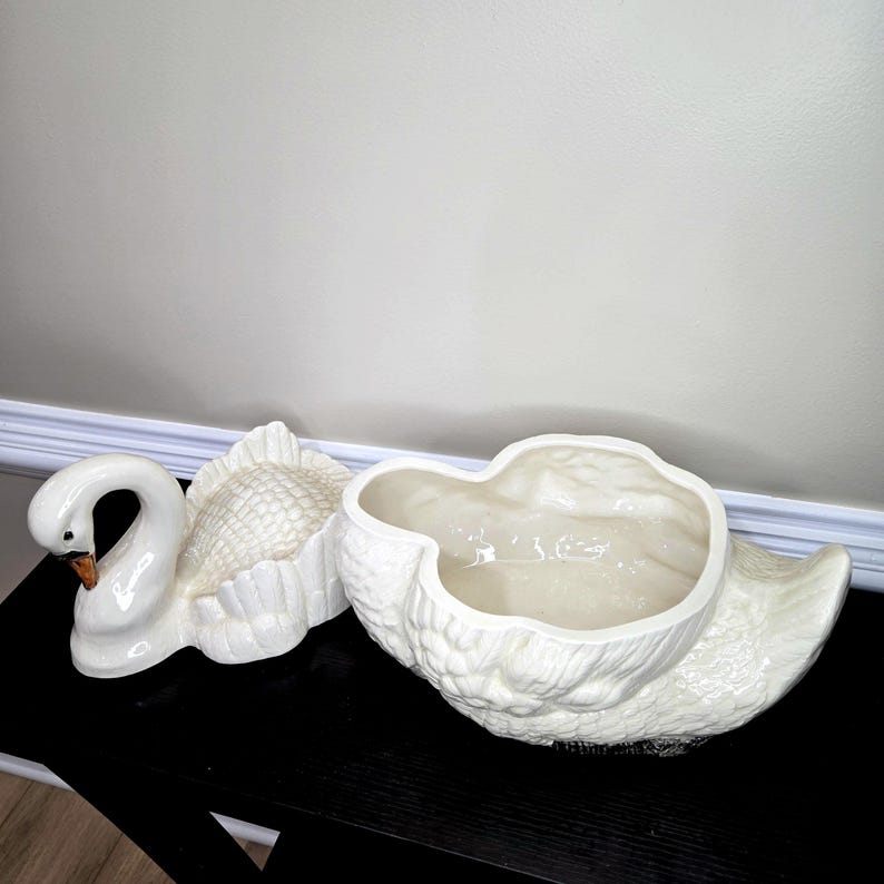 Ceramic Swan Bowl With Lid | Vintage | Soup Tureen| Unique Centerpiece ...