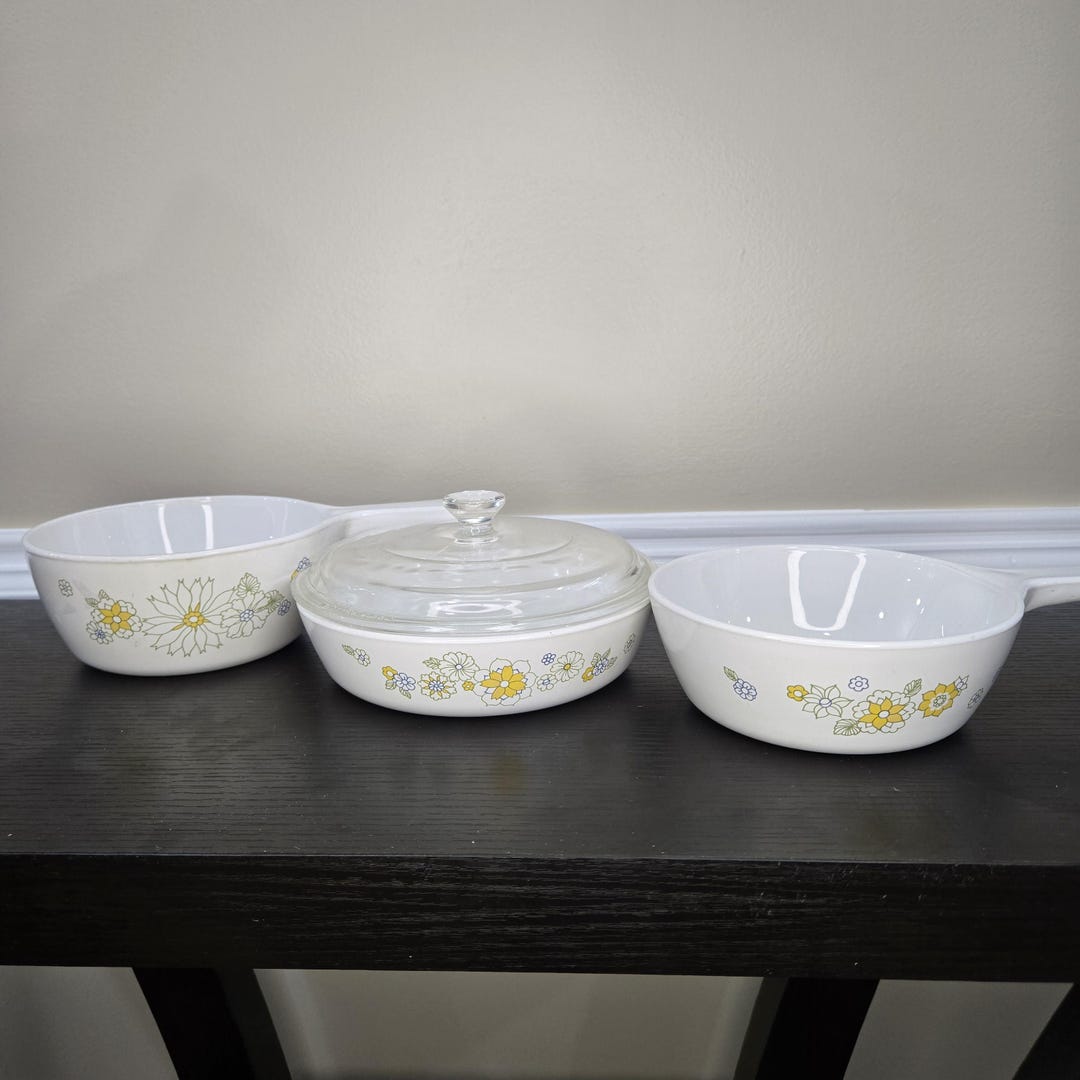 Corning Ware Floral Bouquet Sauce Pans | Set of 3 - Etsy