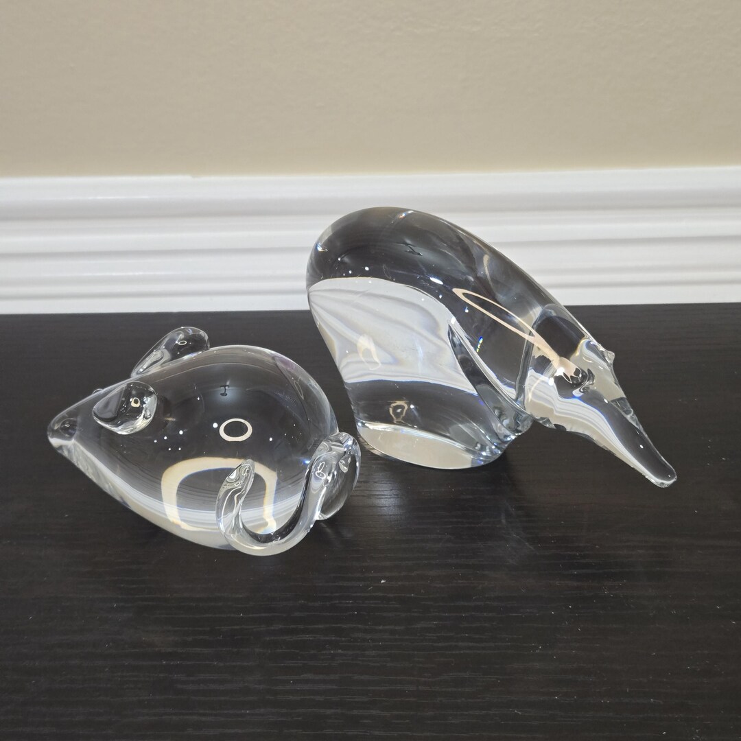 Steuben Mouse | Spode Anteater | Crystal Clear Glass Figurines - Etsy