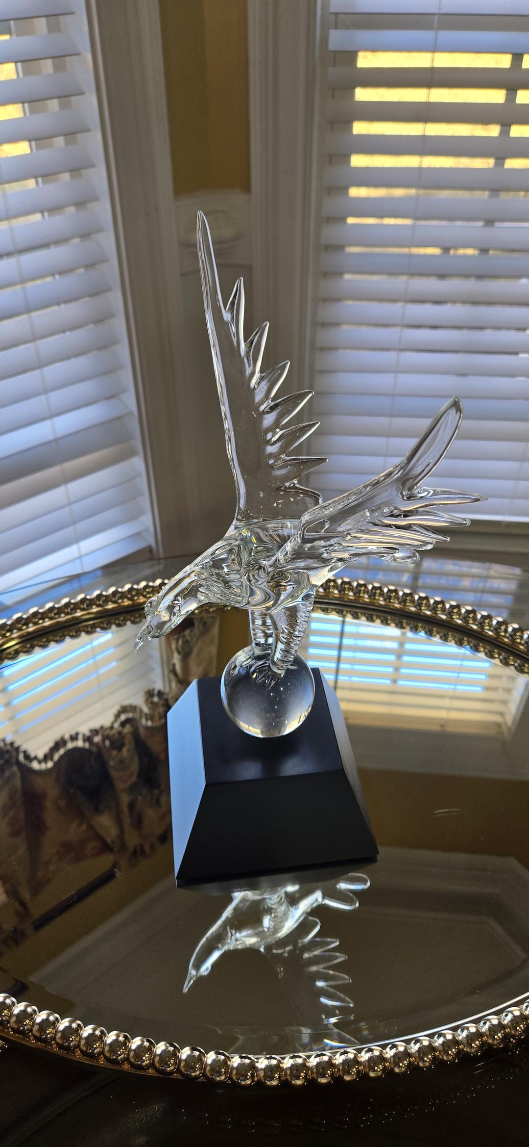 Glass Eagle on Ball Scultpure | Frabel Studio - Etsy