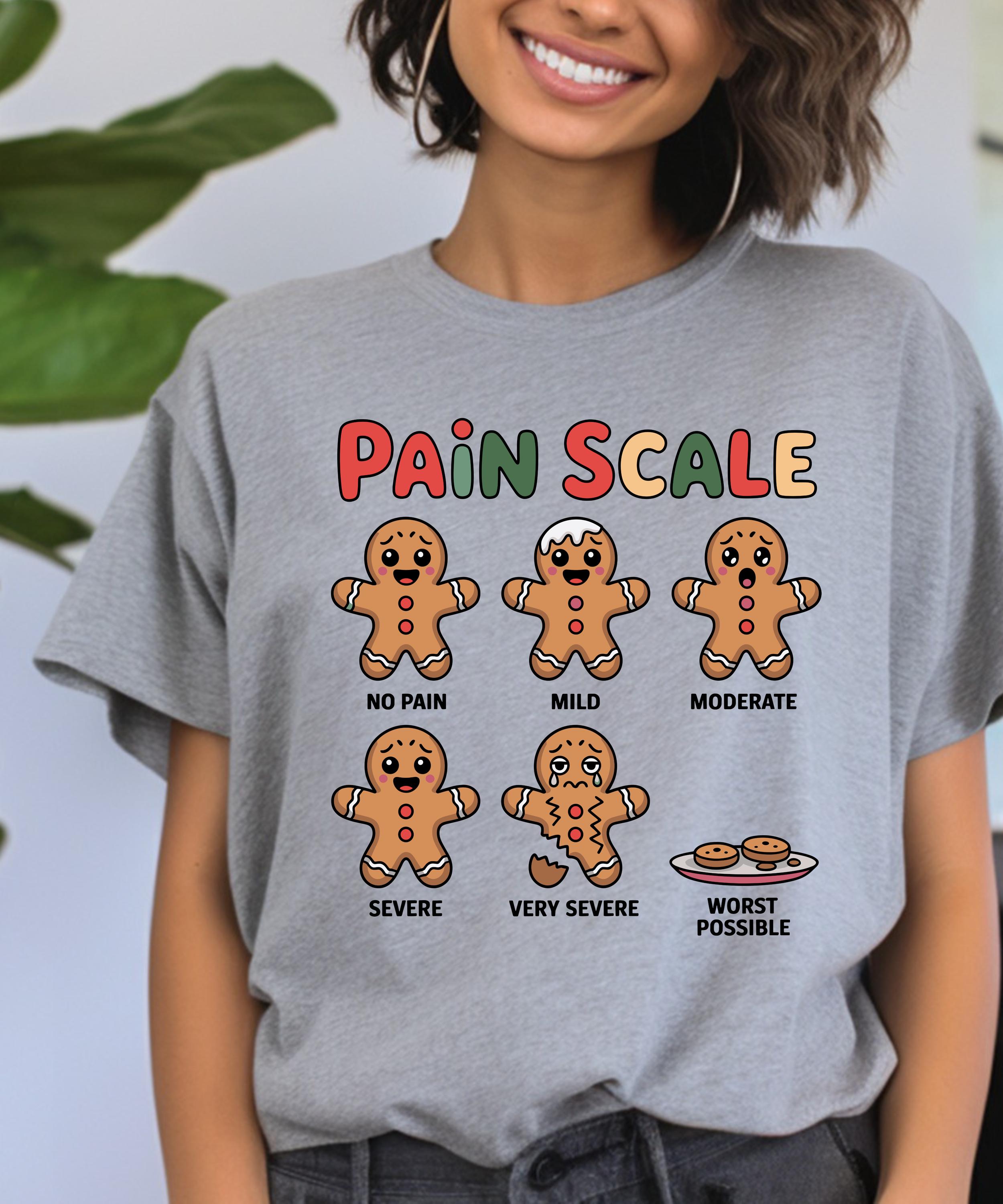 Funny Pain Scale Gingerbread PNG, Nurse Christmas Design (digital ...