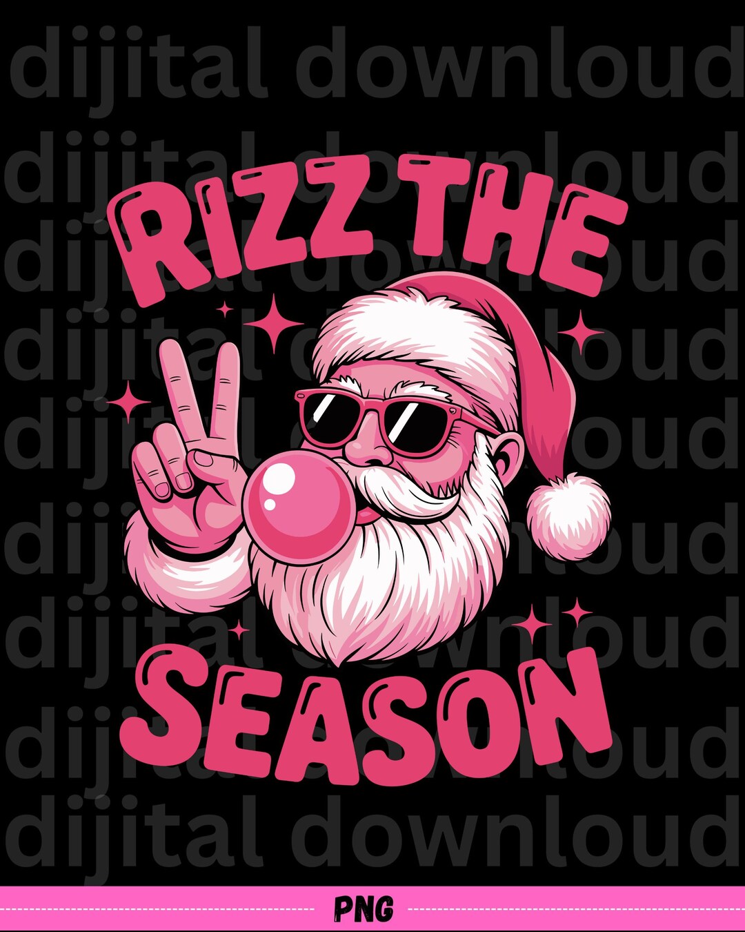 Rizz the Season PNG, Funny Santa Christmas Design (digital Download) - Etsy