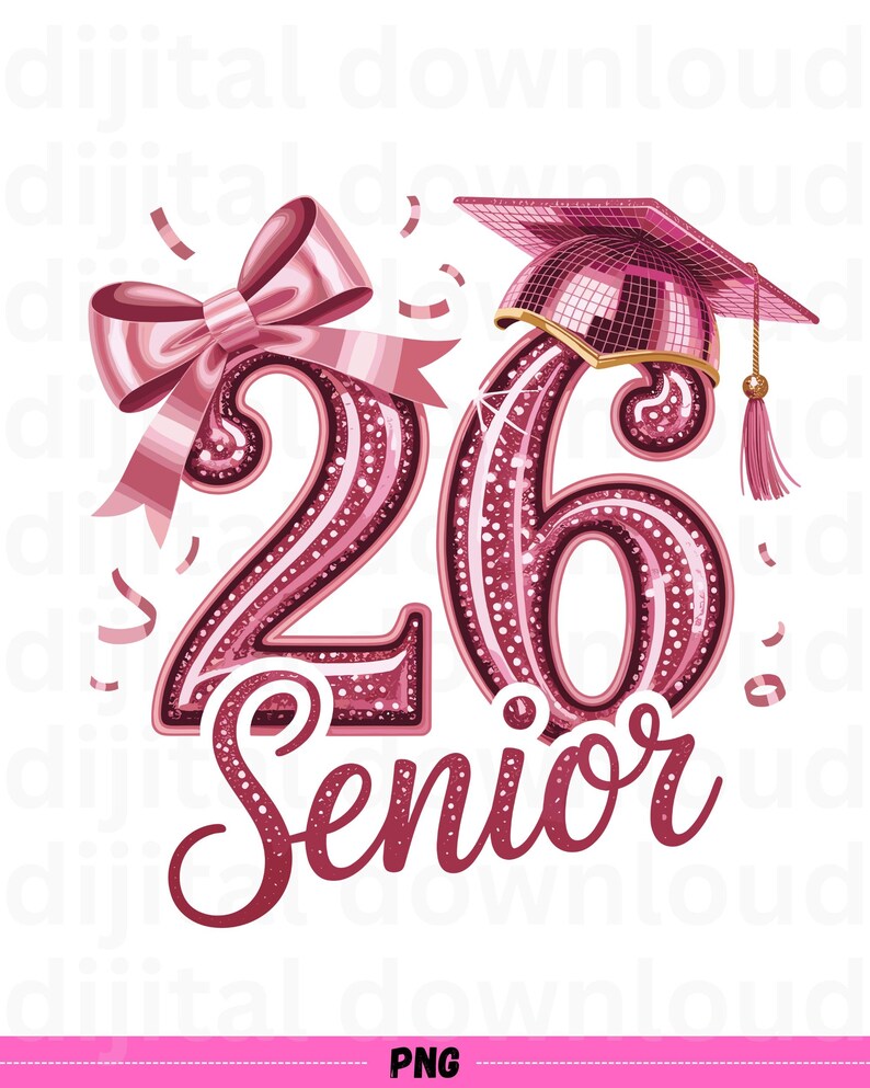 Senior 2026 PNG: Graduation Clipart, Senior Mom Gift (PDF Downloadable ...