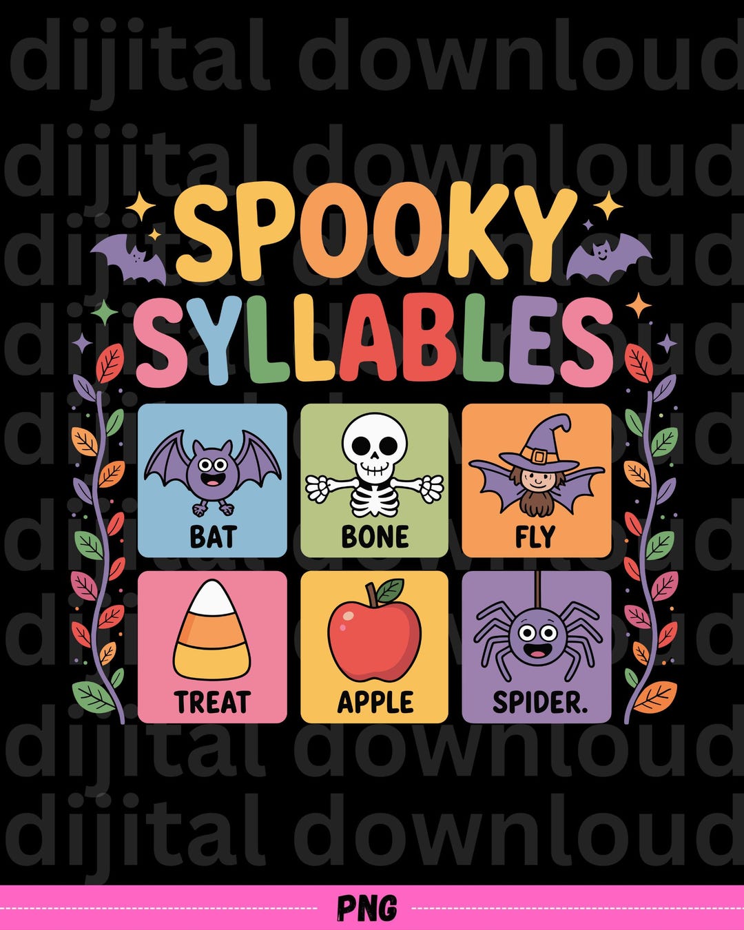 Spooky Syllables Halloween Kids PNG : conception éducative ...