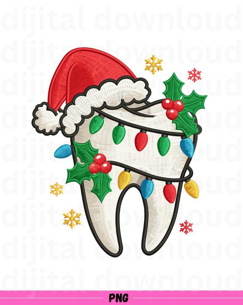 Funny Christmas Tooth PNG, Dentist Holiday Design (digital Download) - Etsy