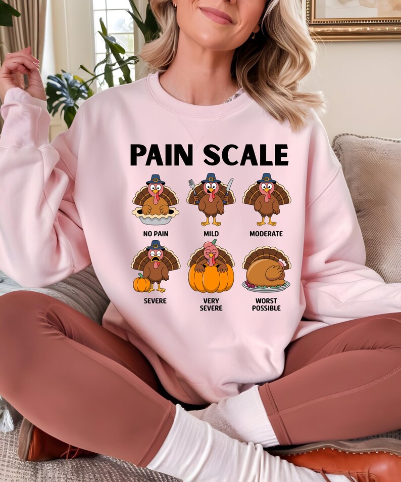 Funny Turkey Pain Scale PNG, Thanksgiving Nurse Design (digital ...