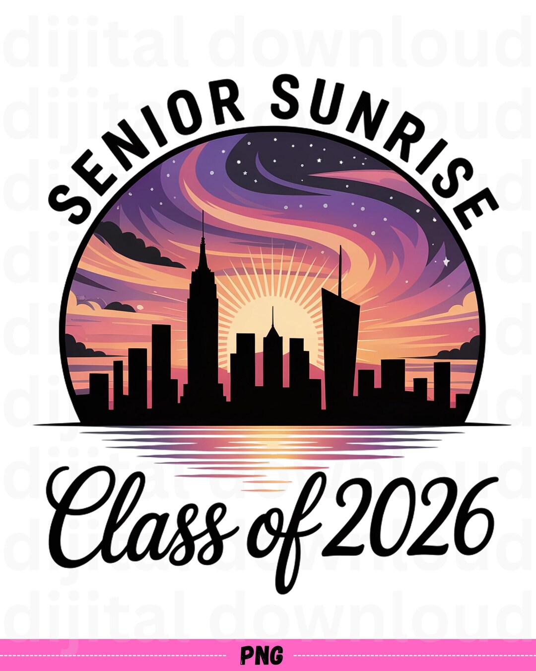 Senior Sunrise 2026 PNG: Graduation Sublimation Design (digital ...