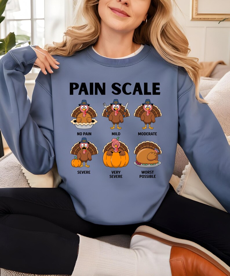 Funny Turkey Pain Scale PNG, Thanksgiving Nurse Design (digital ...
