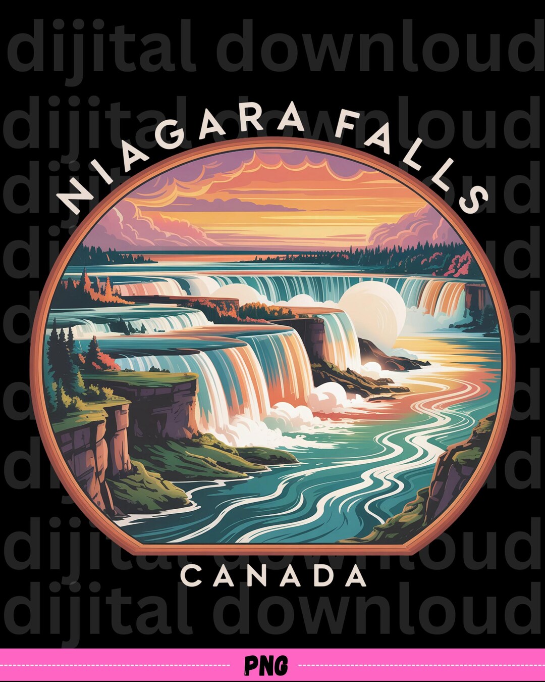 Niagara Falls Canada PNG Design: Summer Trip Digital Art - Etsy