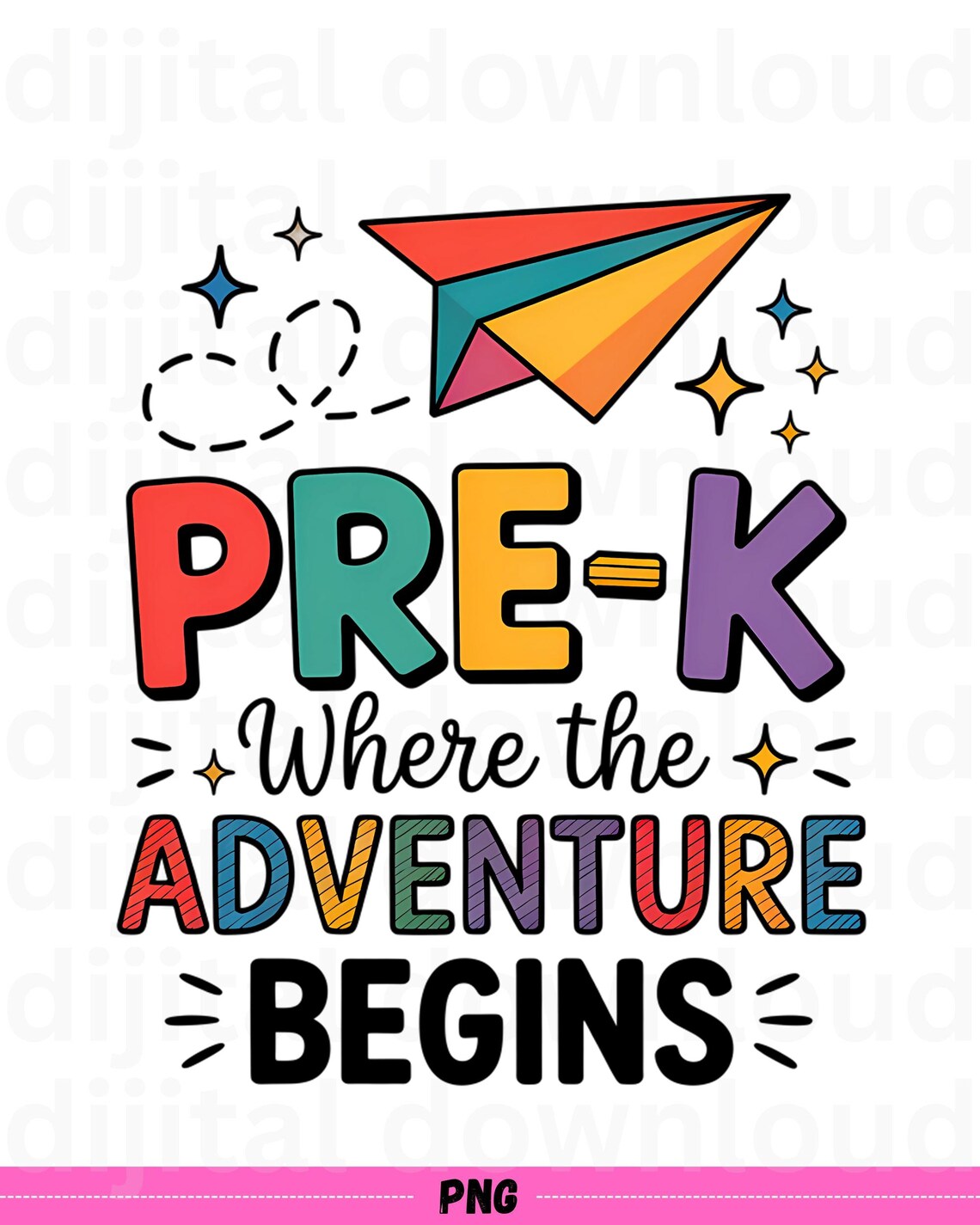 Pre-k Adventure PNG: Back to School Digital Design - Etsy