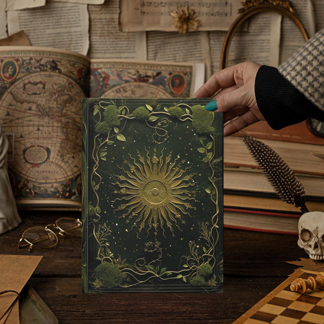 Sunroot & Moss Hardcover Journal: Green Witch Spellbook Grimoire - Etsy