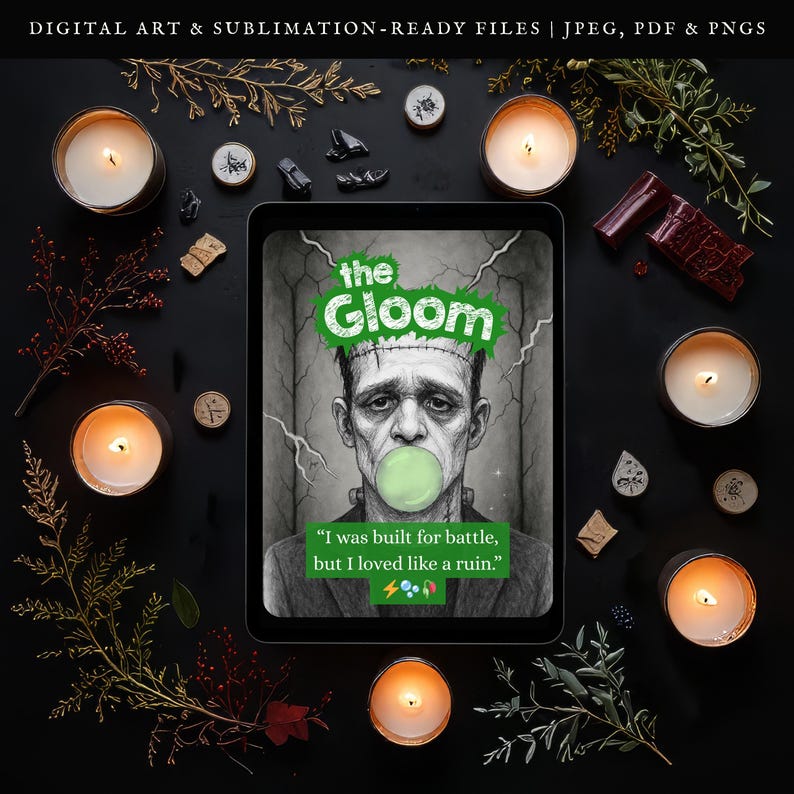 Whimsigoth Frankenstein Clipart: Bubblegum Horror Digital Kit ...