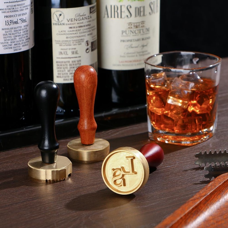 Personalized Whiskey Ice Stamp | Custom Ice Cube Stamp | Brass Ice Mold ...
