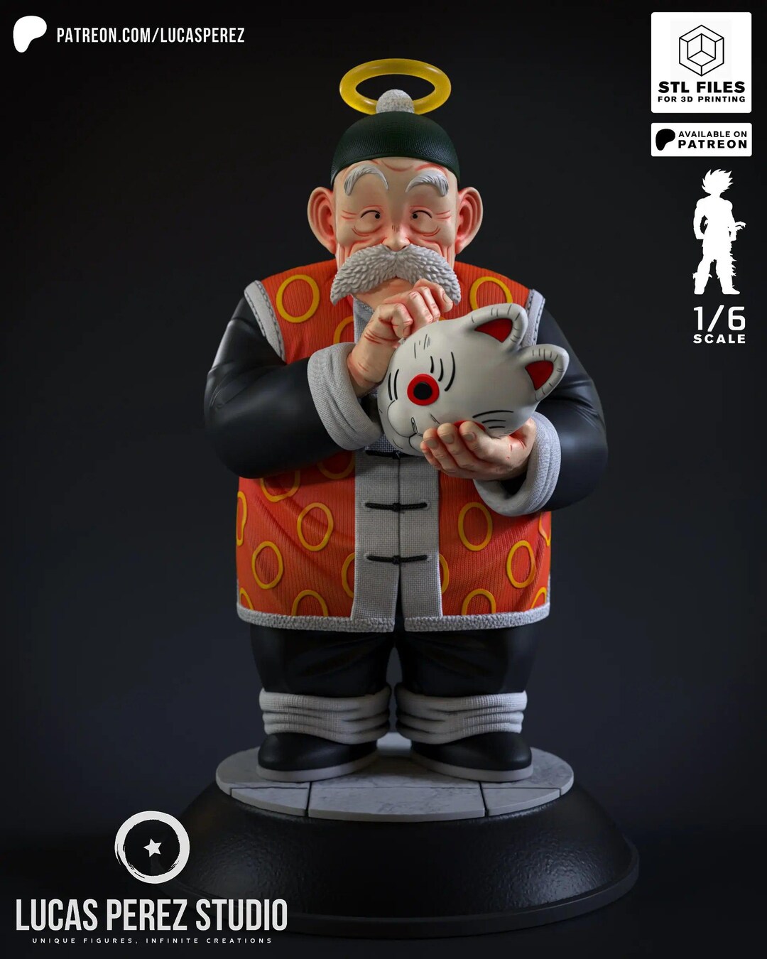 Grandpa Gohan Dragon Ball Z Figure 13.1 Cm 3D Kit to Assemble & Paint ...
