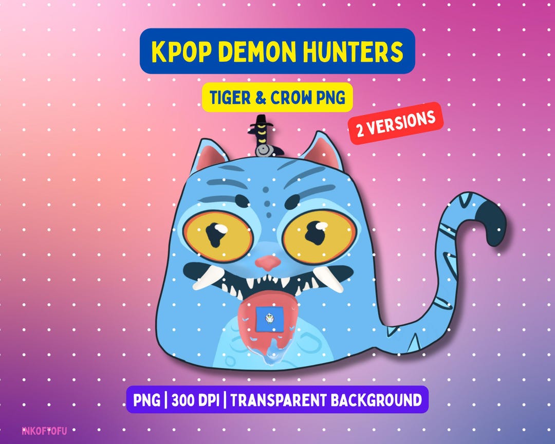 K‑pop Demon Hunters Derpy Tiger & Crow PNG Fan Art | Jinu's Pet Duo ...