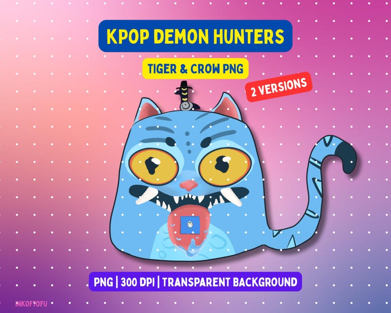 K-Pop Demon Hunters Derpy Tiger & Crow PNG Fan Art / Clipart del dúo de ...