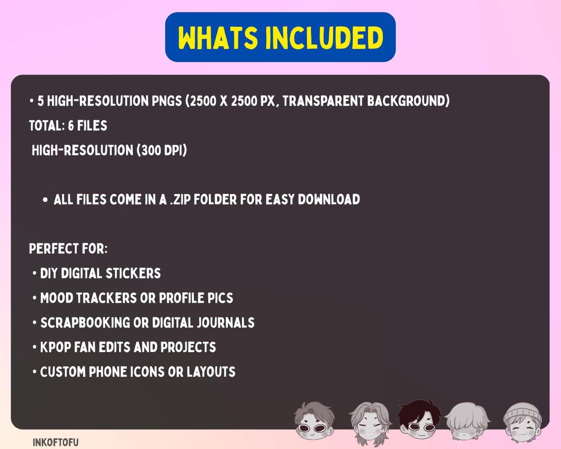 K‑pop Demon Hunters Saja Boys Chibi Heads PNG Clipart | Jinu Abby ...