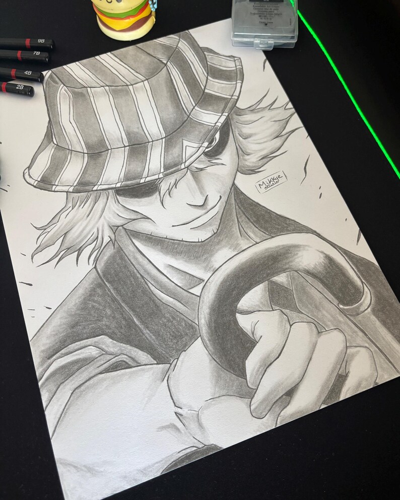 Kisuke Urahara Traditional Fanart Unique A4 Drawing to Frame Bleach Art ...