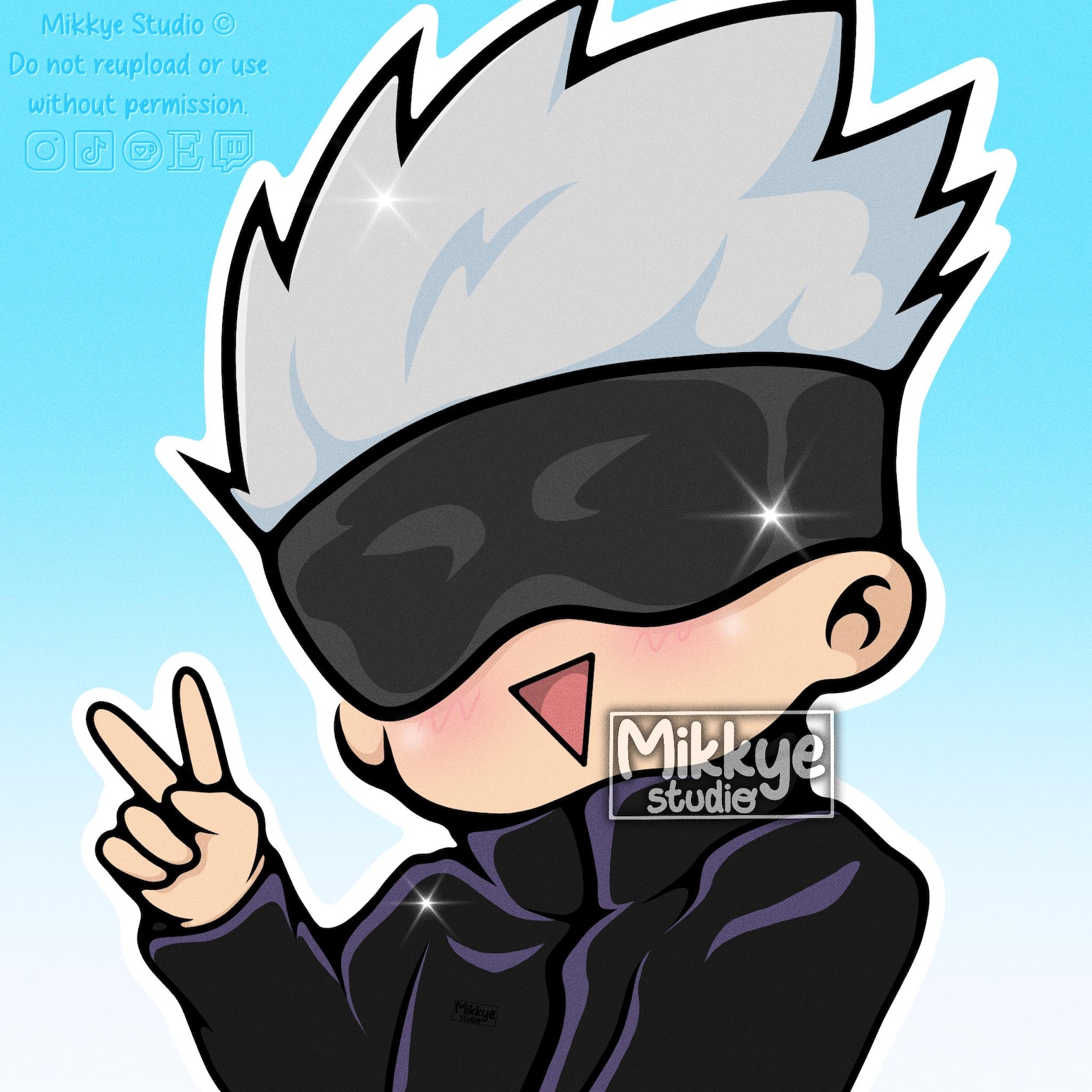Avatar Chibi Gojo Satoru Digital Download | Fanart Chibi Gojo Satoru to ...