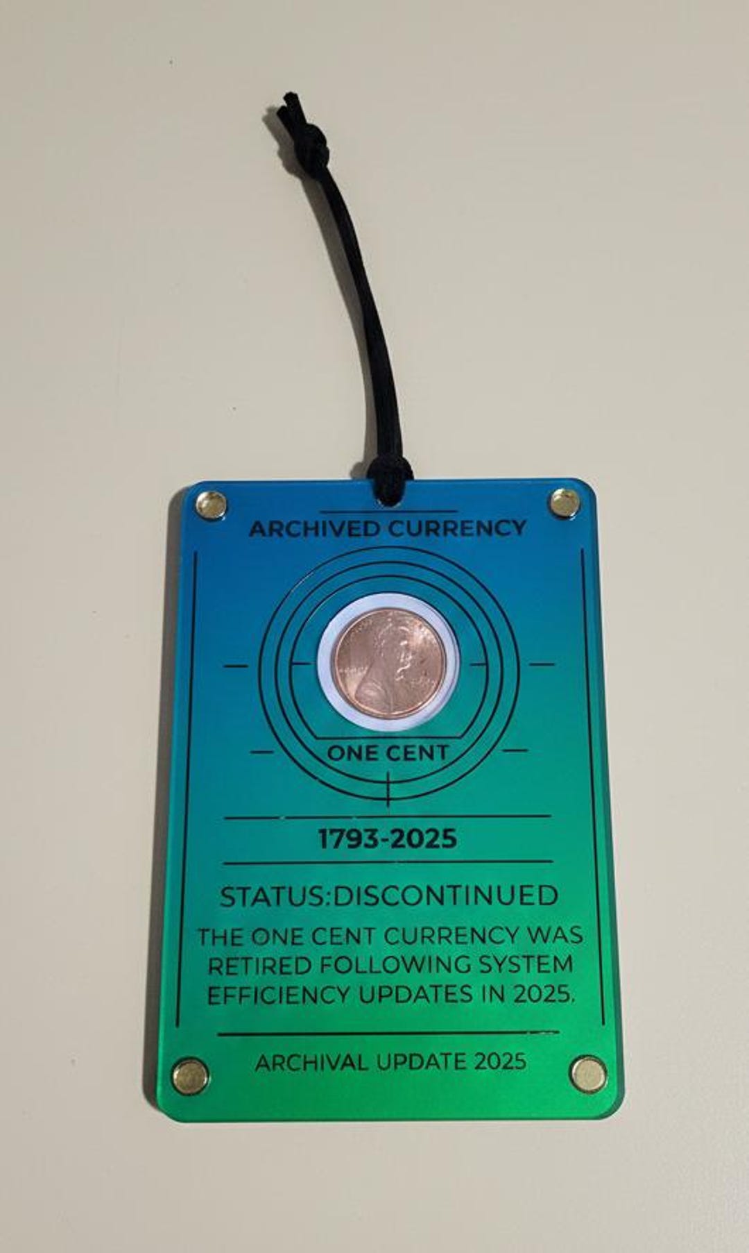 Farewell Penny Commemorative -double Sided – 2.75" X 4" Acrylic | Dual ...