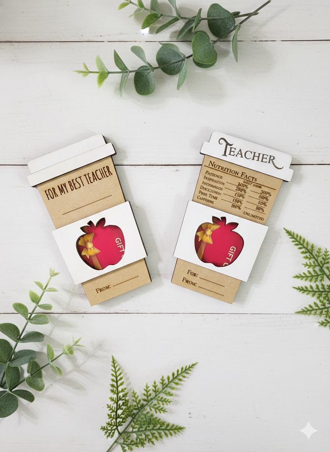 Teacher Nutrition Facts Gift Card Holder – Apple Cutout | Handmade ...