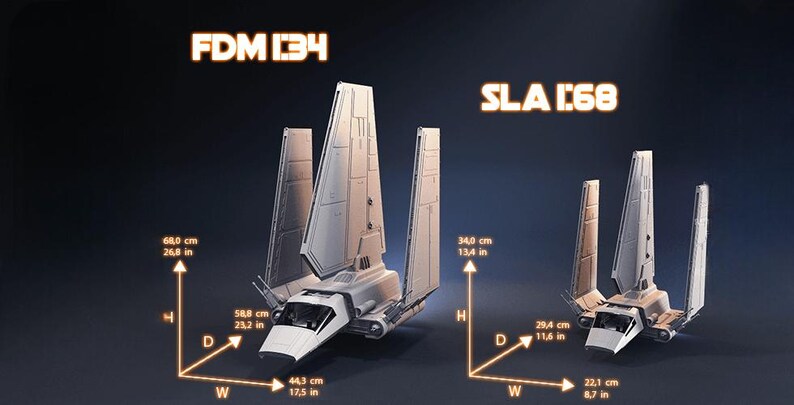 3D Printable Star Wars Shuttle Model STL File for FDM Printers Sci-fi ...