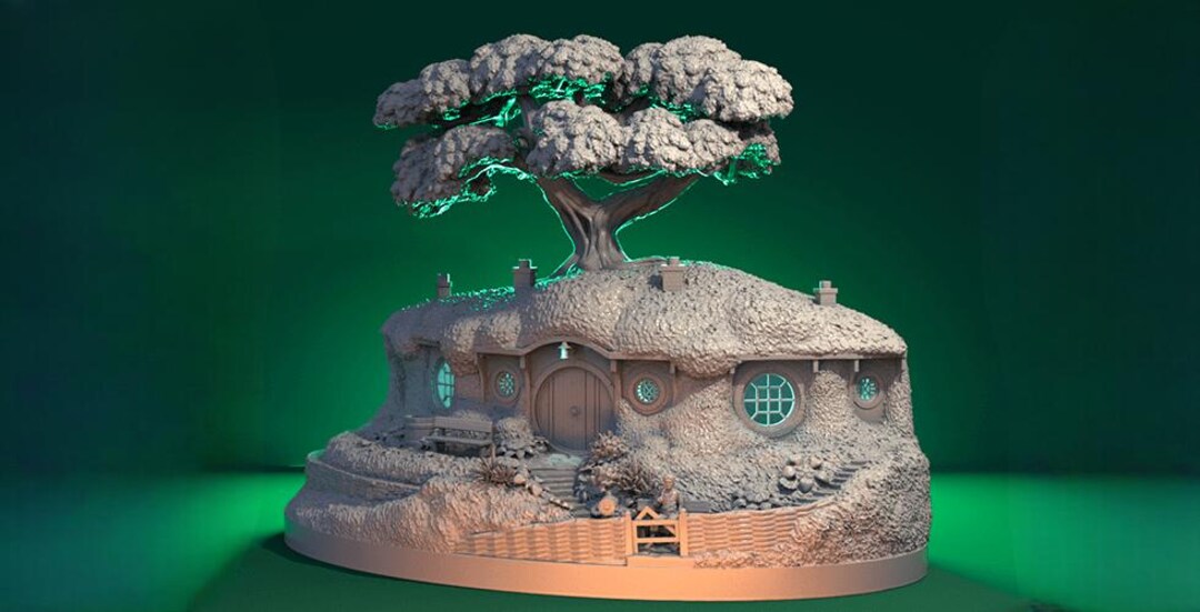 A HOBBIT HOUSE 3D Printable STL File Lord of the Rings 30cm Model for ...