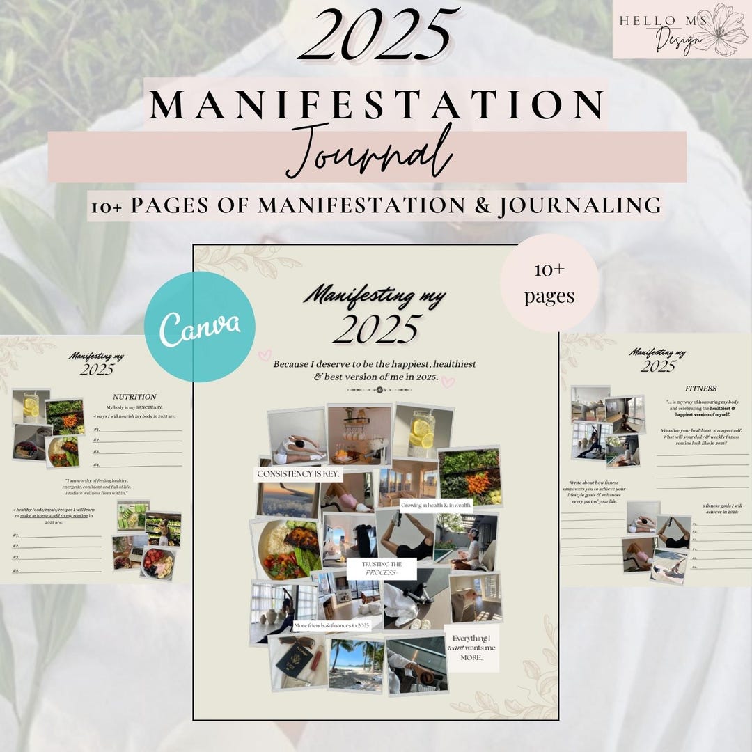 2025 Manifestation Journal Template, Journal Workbook, 2025 Journal ...