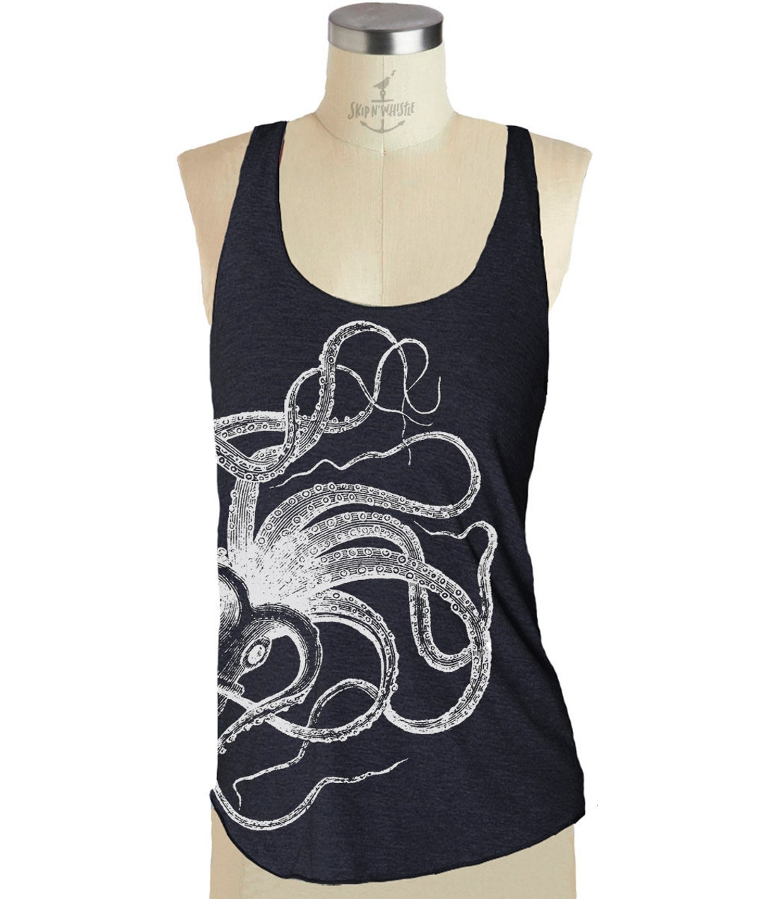 Womens OCTOPUS Shirt TANK TOP--- American Printed Apparel Tri-blend ...