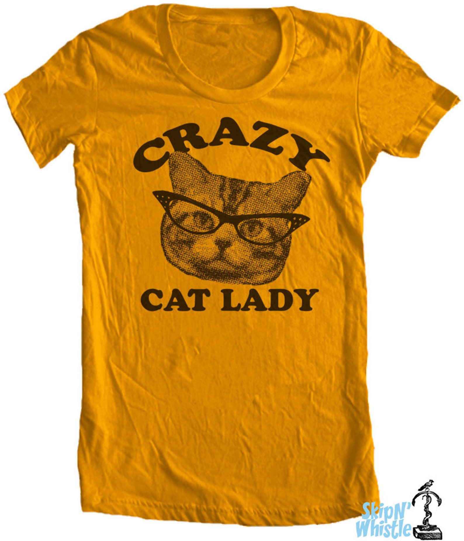 CRAZY CAT Lady T Shirt American Apparel S M L XL 6 Colors - Etsy