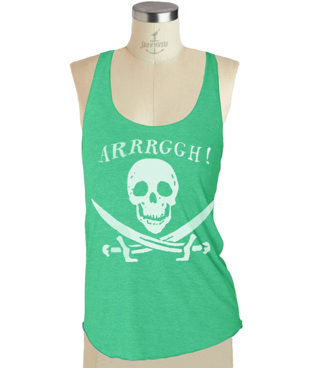Pirate Skull Tank Top --- Women's Racerback Tank Shirt Tri-blend S M L ...
