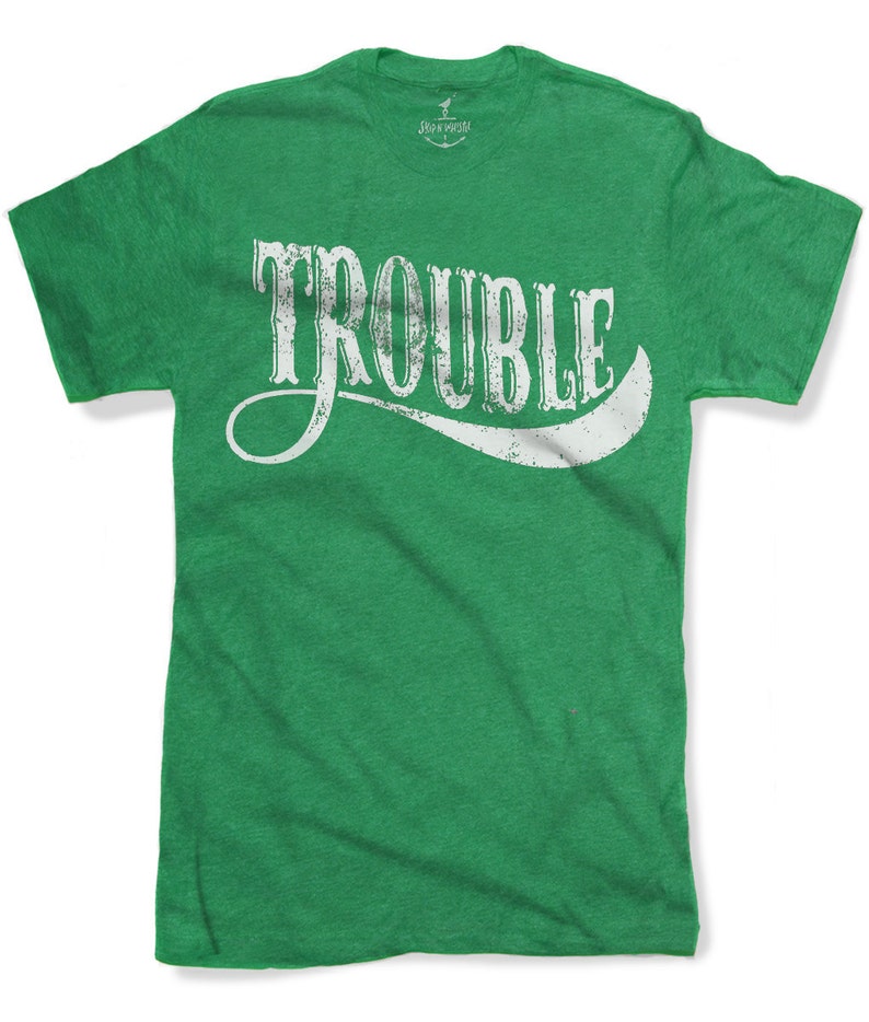 TROUBLE Mens T Shirt -- 8 Color Options -- Sizes Sm Med Lg Xl Xxl - Etsy