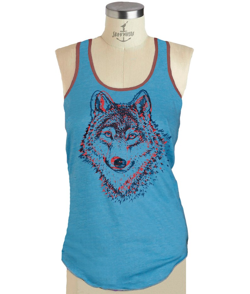 WOLF TANK Top Racerback Womens Tank Top Workout Top - Etsy
