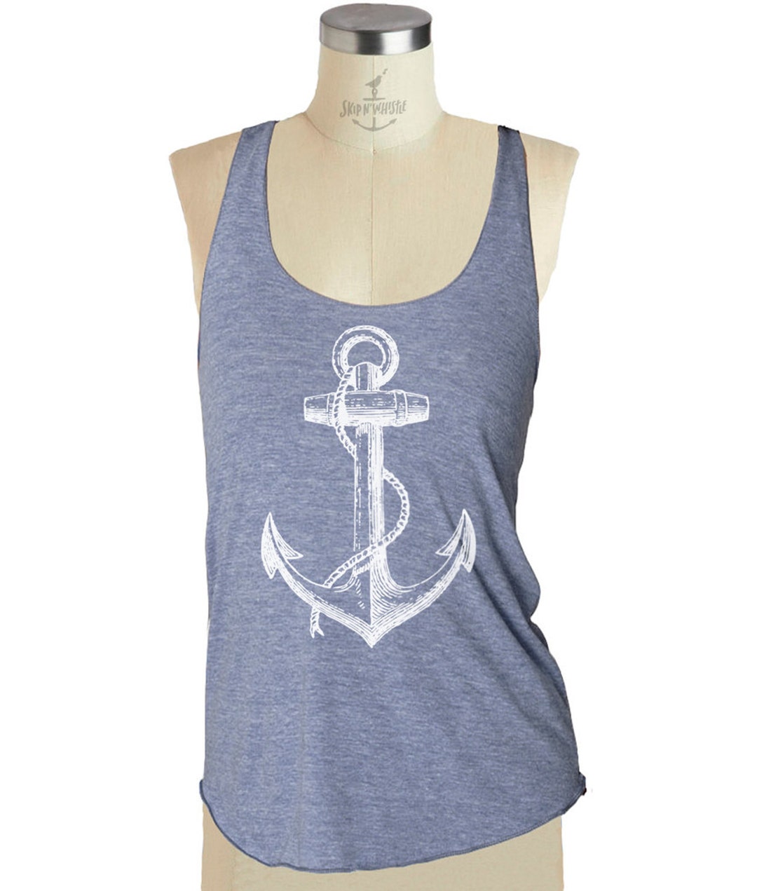Anchor Grey Tank Top --- Women's Racerback Tank Shirt Tri-blend S M L ...