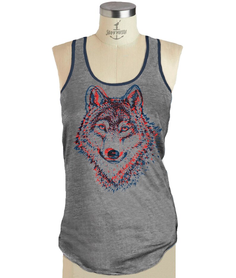 WOLF TANK Top Racerback Womens Tank Top Workout Top - Etsy