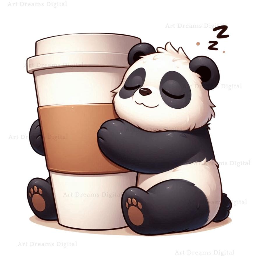 4 Images PNG / Hilarious and Adorable Cat and Panda Coffee Lovers ...