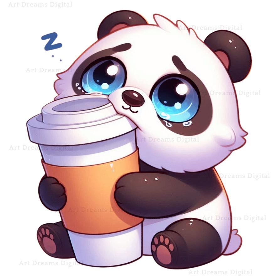 4 Images PNG / Hilarious and Adorable Cat and Panda Coffee Lovers ...
