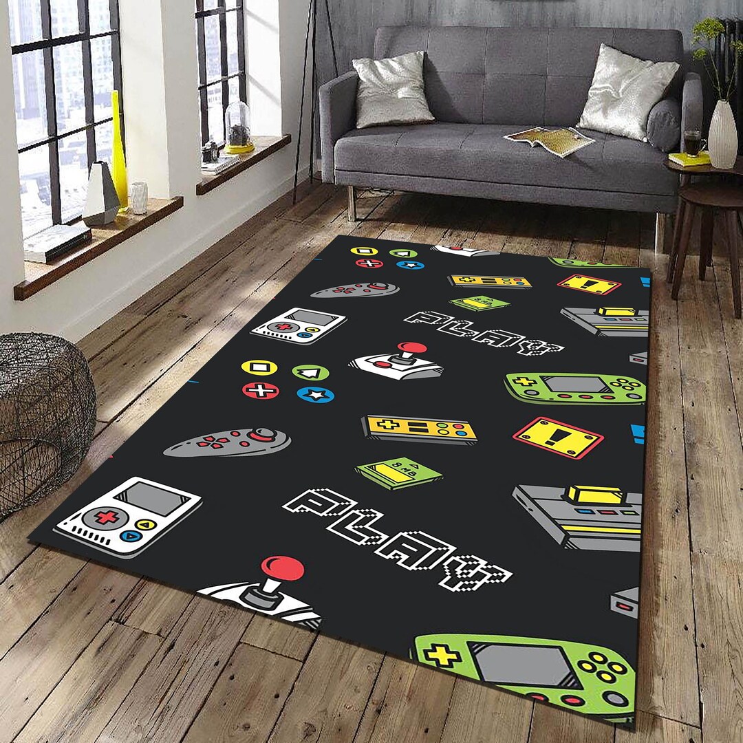 Arcade Rug, Arcade Room Rug, Bowling Alley Carpet, Arcade Decor, Gamer ...