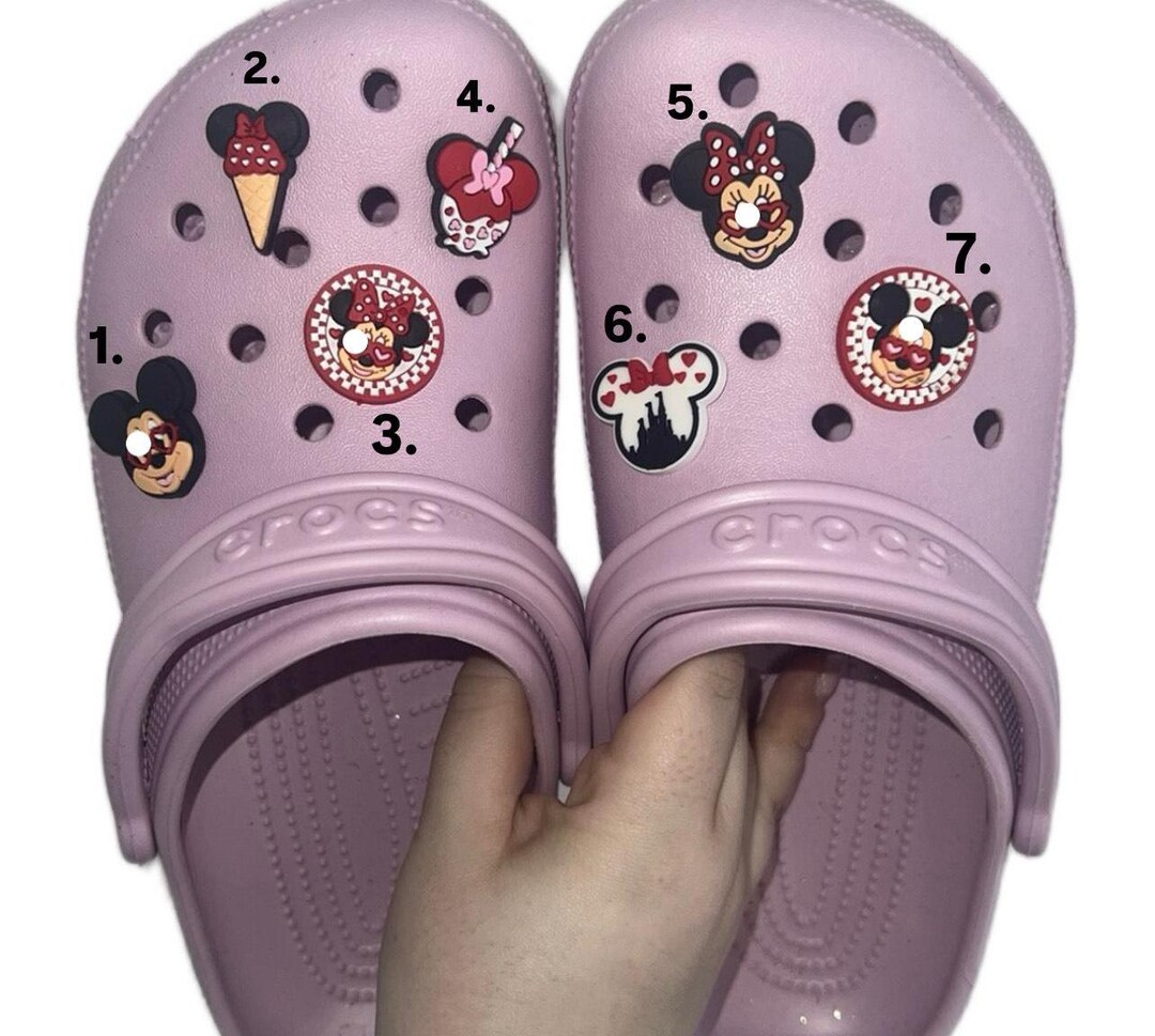 Mickey and Minnie Mouse Shoe Charm, Castle, Icecream, Candy Apple ...