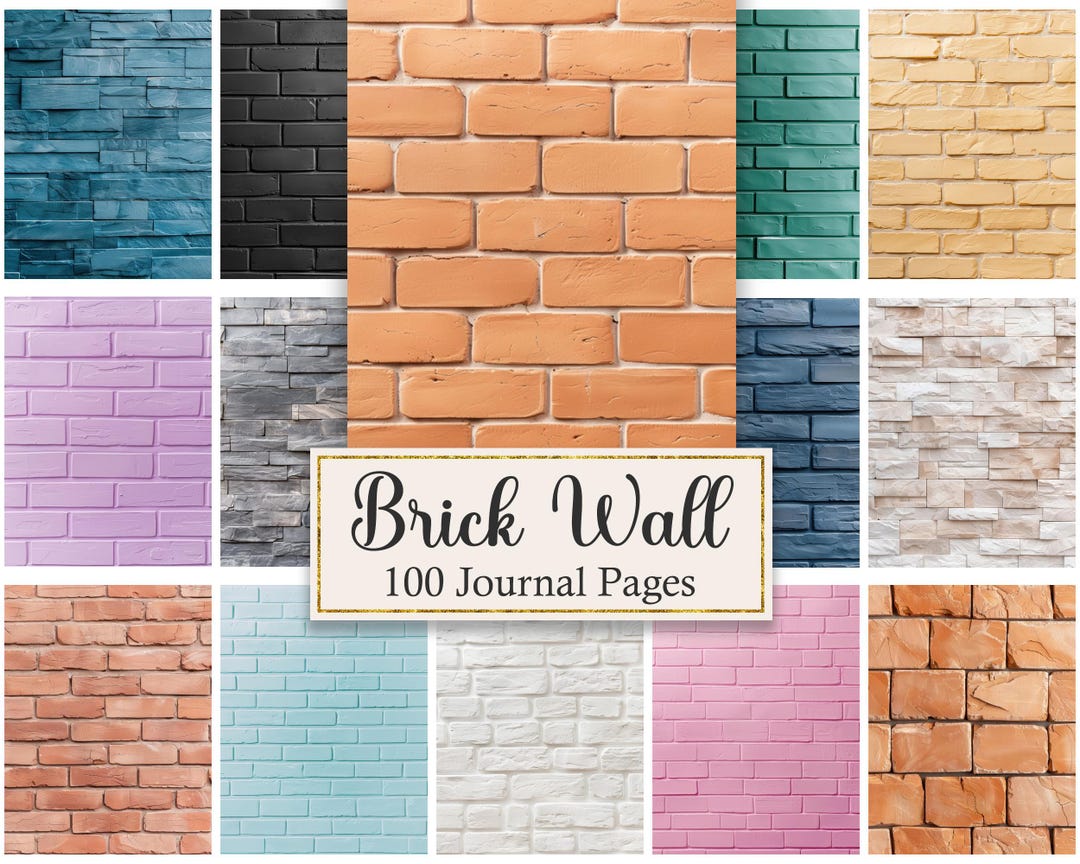 Brick Wall Digital Paper, Journal Pages, Scrapbook Papers Printable - Etsy