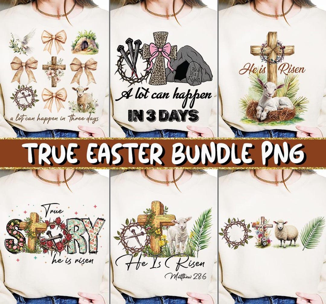 True Story He is Risen Png, True Easter Bundle Png, Vintage Easter Png ...