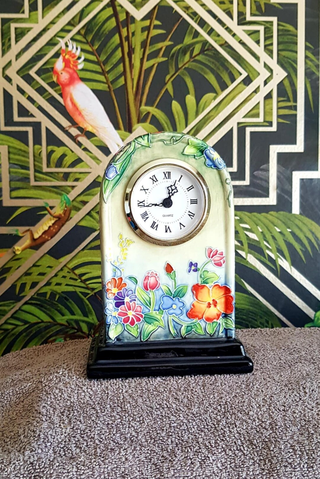 Old Tupton Ware Hand-painted Floral Mantle Clock - Etsy