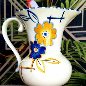 RARE Crown Devon Floral Pottery Jug Art Deco Hand Painted - Etsy