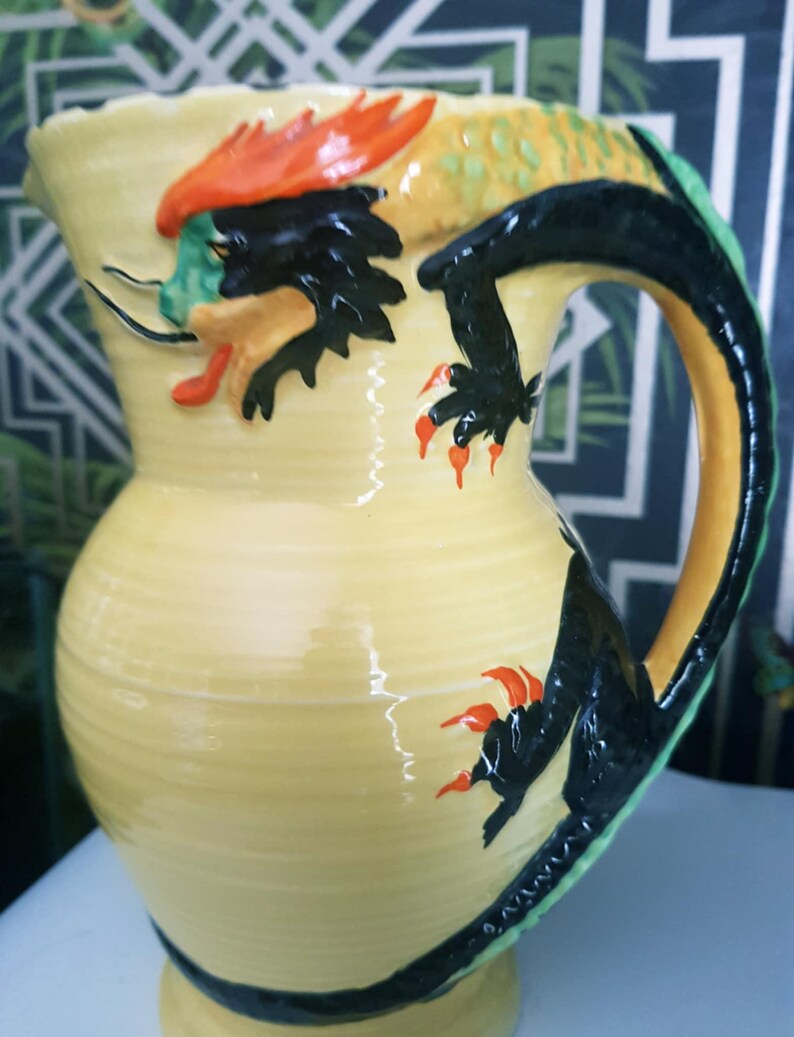 Art Deco Burleigh Ware Dragon Jug - Etsy UK