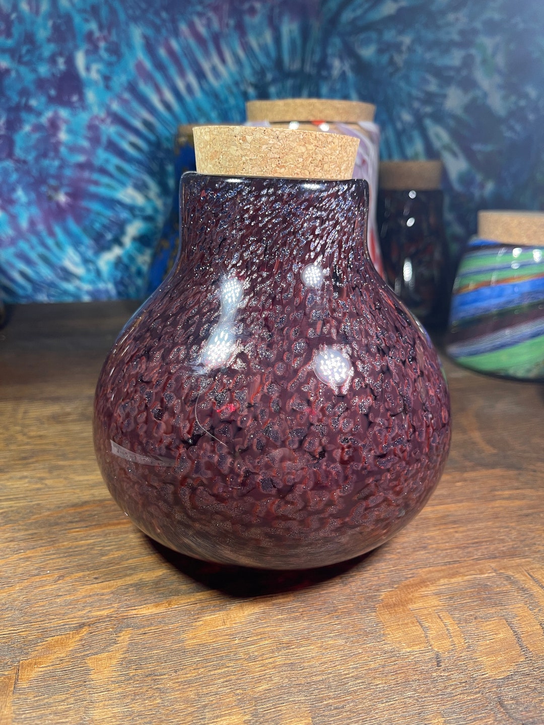 Sparkly Aventurine Blown Art Glass Urn Vessel Vase Jar Bottle - Etsy