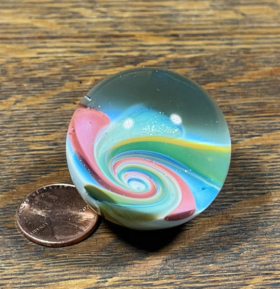 Inside Out Vortex Marble AJW 2021 UV Reactive Glowpal 36mm | Etsy