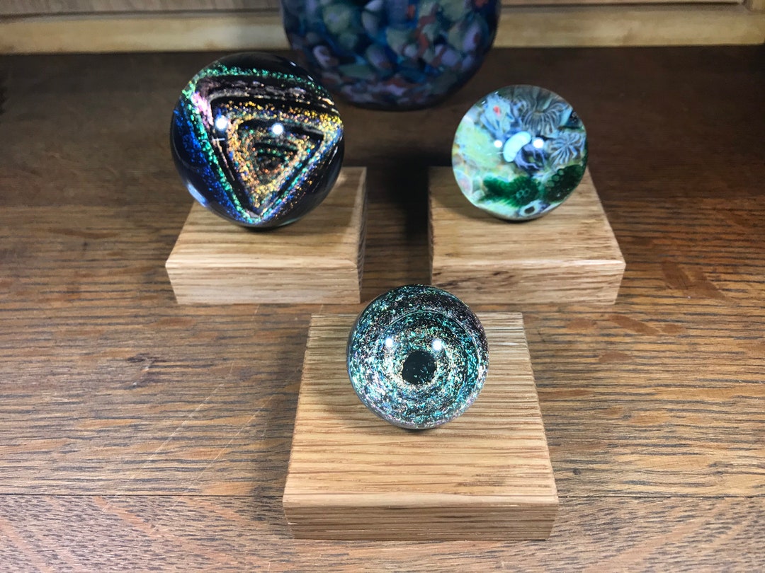 Marble Display Oak Wood Handmade by My Son... - Etsy