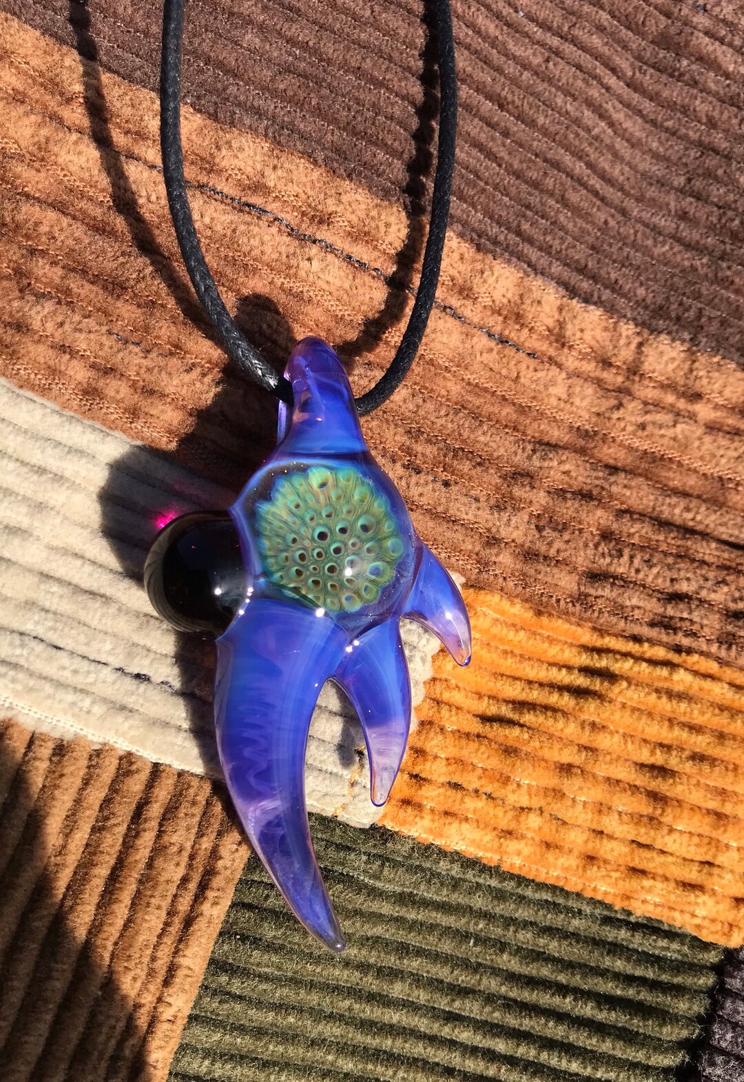 Royal Jelly Dosh Honeycomb Collab Blown Glass Pendant Necklace Bead ...