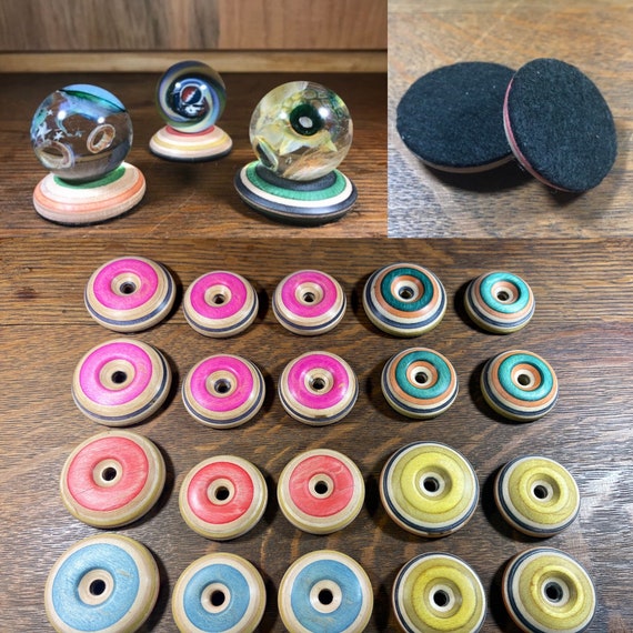 Skateboard Wood Marble Display With Felt Backing - Etsy
